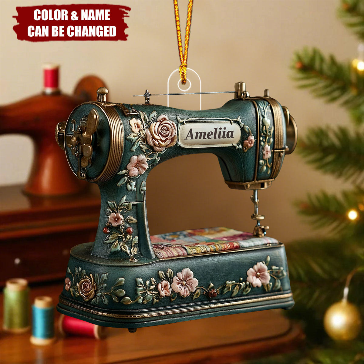 Custom Vintage Sewing Machine Ornament – Christmas Decor For Quilters ...